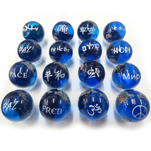 MoonMarble.com - Peace on Earth Marble - 18 language choices