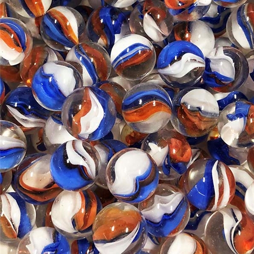 MoonMarble.com - Cat's Eye 5/8" - Red, White, and Blue